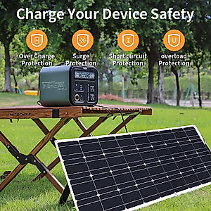 200 Watt Solar Panel Kit, 2 pcs 100 Watt Flexible Monocrystalline Solar Panel with 1pcs car Inverter and 1pcs 40A Charge Controller for 12-24V Battery Charging Car Battery Camper RV Yacht Boat