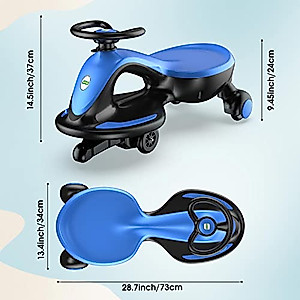 Electric Wiggle Car Ride On Toy, ANPABO 2 in 1 Wiggle Car with Rechargeable Battery and Pedal, Anti-Rollover Wheels with Colorful Lights, Swing Car for Toddlers and Kids Age 3 Years up
