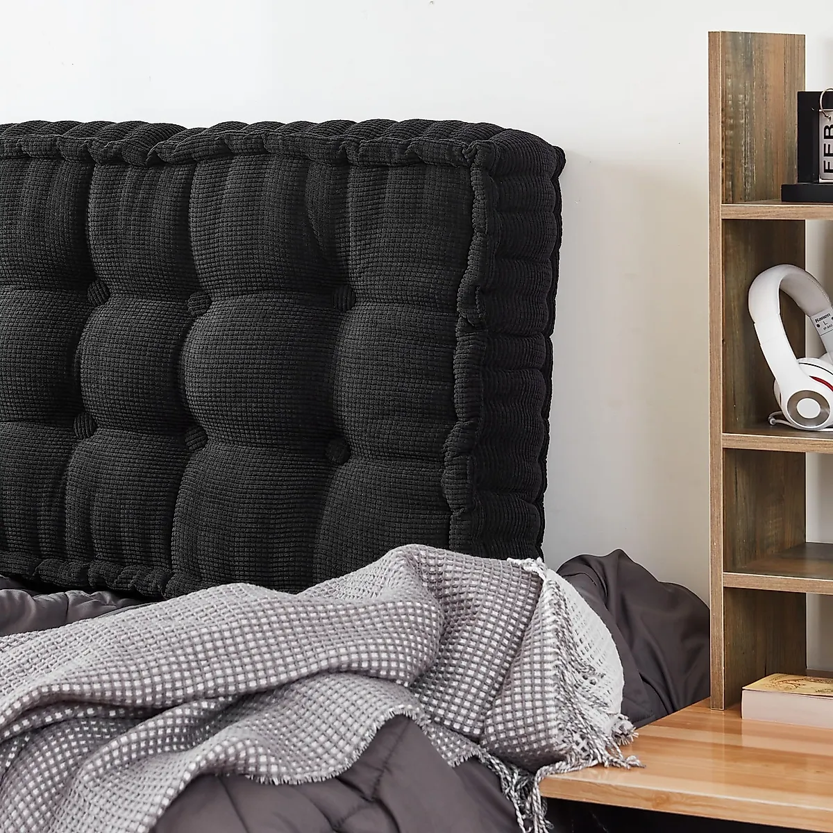 DormCo Rainha - Ultra Thick Tufted College Headboard - Black