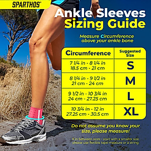 Sparthos Ankle Compression Socks (Pair) – Plantar Fasciitis Sleeves with Arch Support – Foot Ankle Brace for Men and Women – Injury Recovery - Pain Relief for Sprains, Strains, Arthritis (Pink-XL)