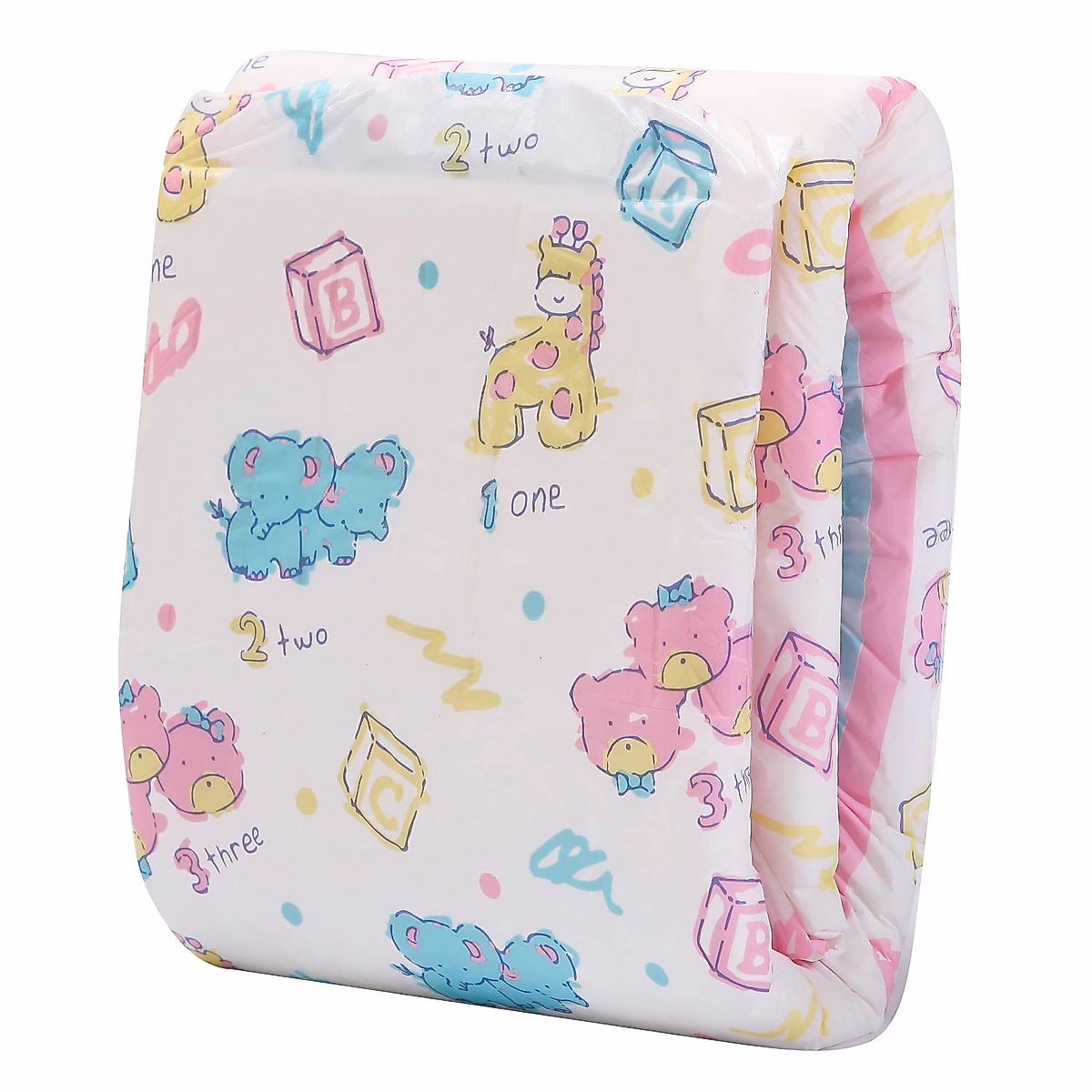 Littleforbig Adult Printed Diaper 40 Pieces (4 Packs) - Vintage Baby (Medium 28"-38")