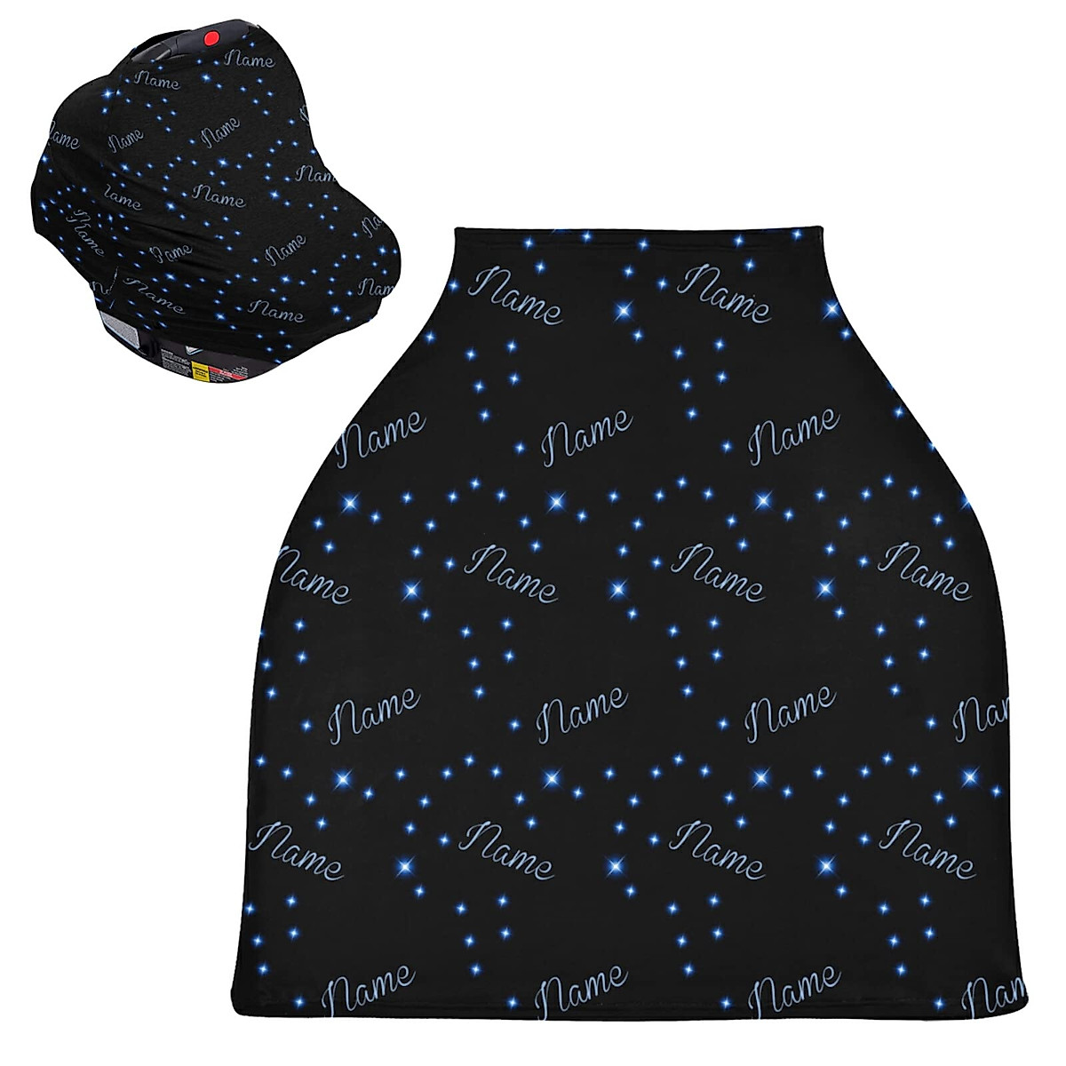 Custom Baby Multi-Use Car Seat Cover Personalized Your Kid Name Cute Elephant Nursing Cover Breastfeeding Scarf Customized Cover for Car Seat Baby