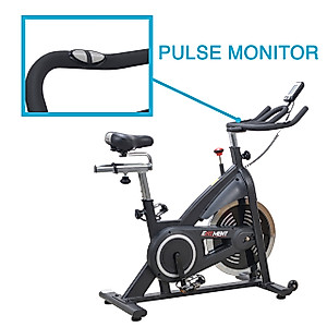 EFITMENT Indoor Cycle Bike, Magnetic Cycling Trainer Exercise with Belt Drive, LCD Monitor and Pulse Monitor (40 LB Flywheel)