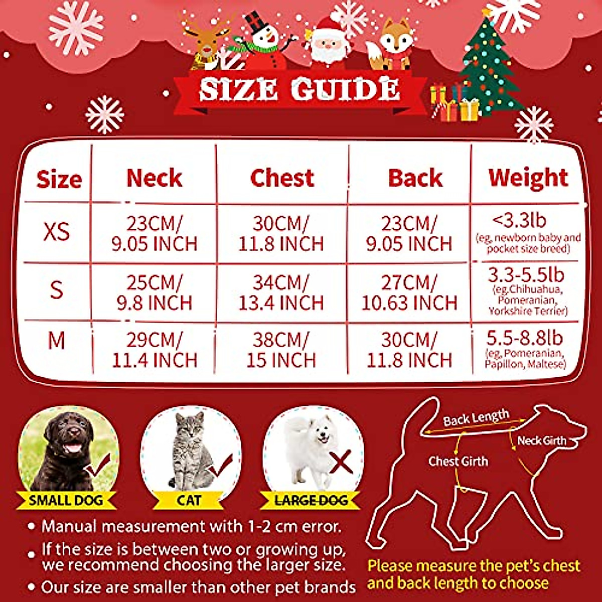 4 Pieces Christmas Dog Shirt Christmas Pet Shirt Soft Breathable Puppy Shirts Printed Pet T-Shirt Pet Clothing Christmas Cosplay Xmas Pet Apparel for Small Dogs and Cats (XS)