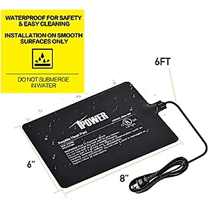 iPower PTHTPDCTRLV2HTPDM 6"x8" Reptile Heating Pad Under Tank Terrarium Heat Mat with Digital Thermostat Temperature Controller for Small Animals