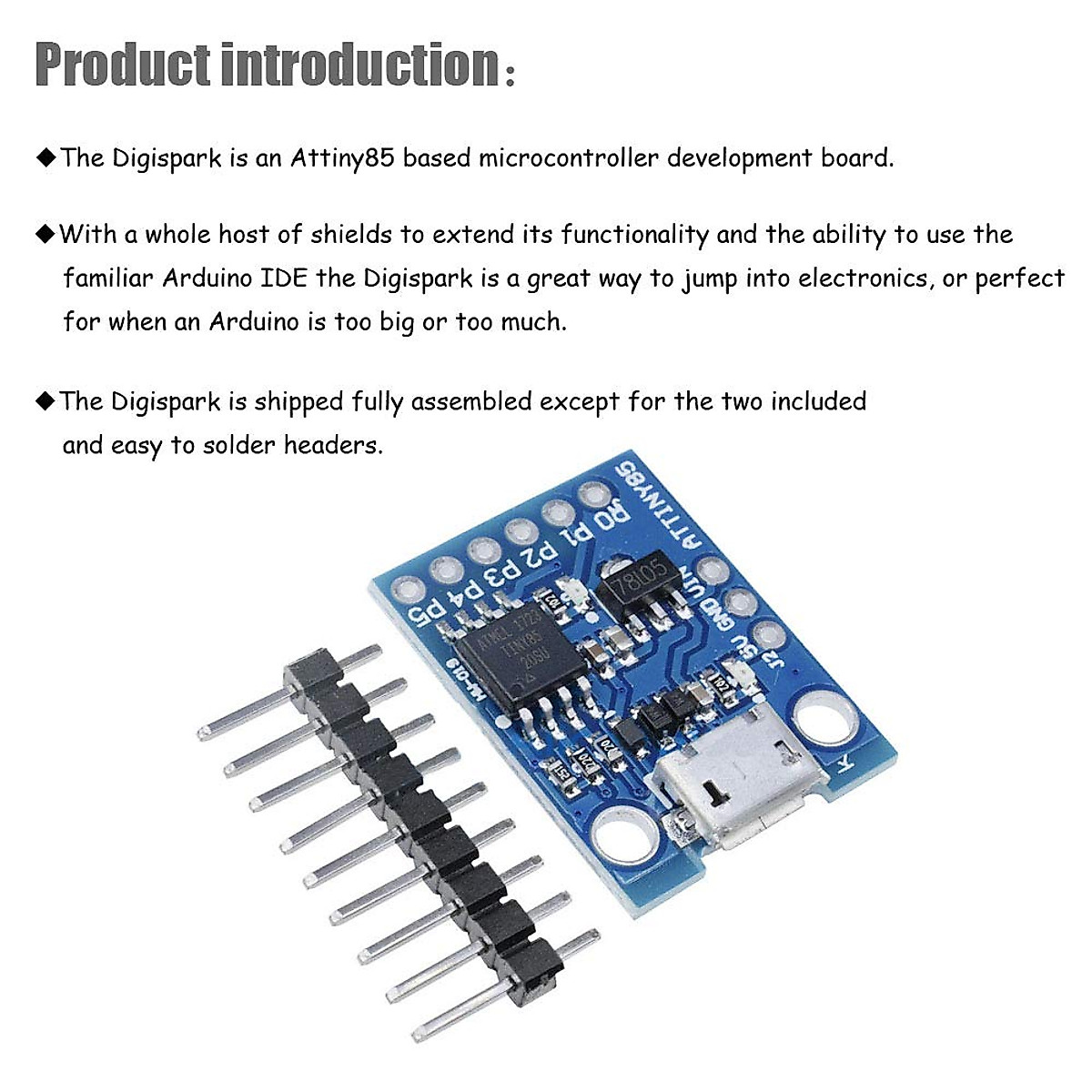 Ximimark 2Pcs Digispark Kickstarter Mini ATTINY85 USB Development Board Module for Arduino IDE 1.00