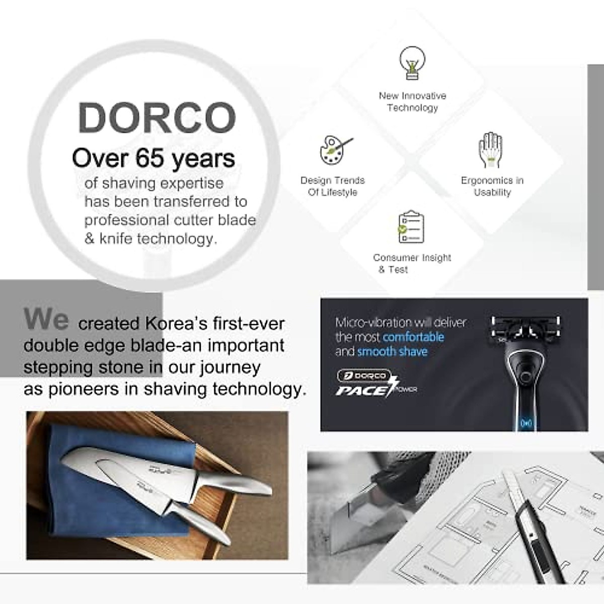 DORCO Professional Quality Utility Box Cutter Knife S601 - Solid Screw-Lock Safety System Wheel Type, Large Design, Retractable, Built-In Snap-Off Tool, Replaceable Carbon Steel Blade - 18mm