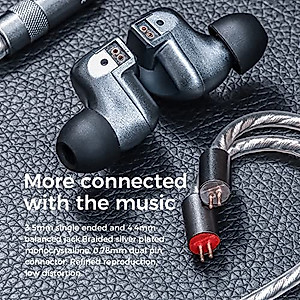LETSHUOER S12 in Ear Monitor, 14.8mm Planar Magnetic Driver HiFi IEM in Ear Earphones (Frosted Silver, 3.5mm)