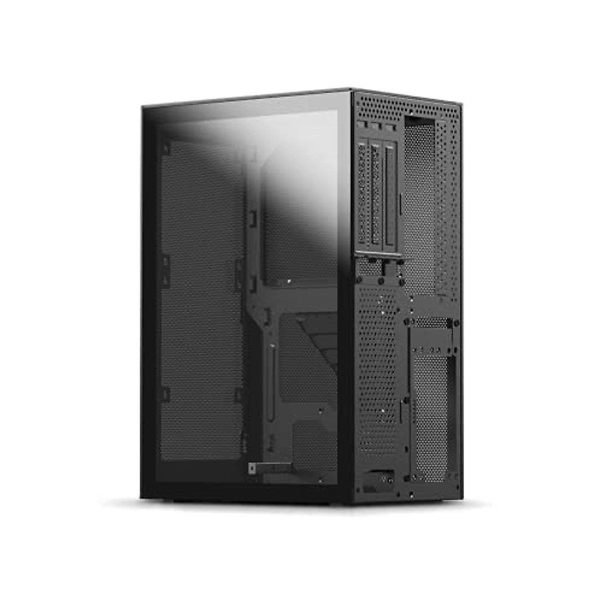 SSUPD Meshlicious Mini-ITX Small Form Factor (SFF) Case - One Tempered Glass Side Panel & One Mesh Side Panel with PCIe 3.0 Riser Cable -Tool-Free and Easy Accessibility (Black)