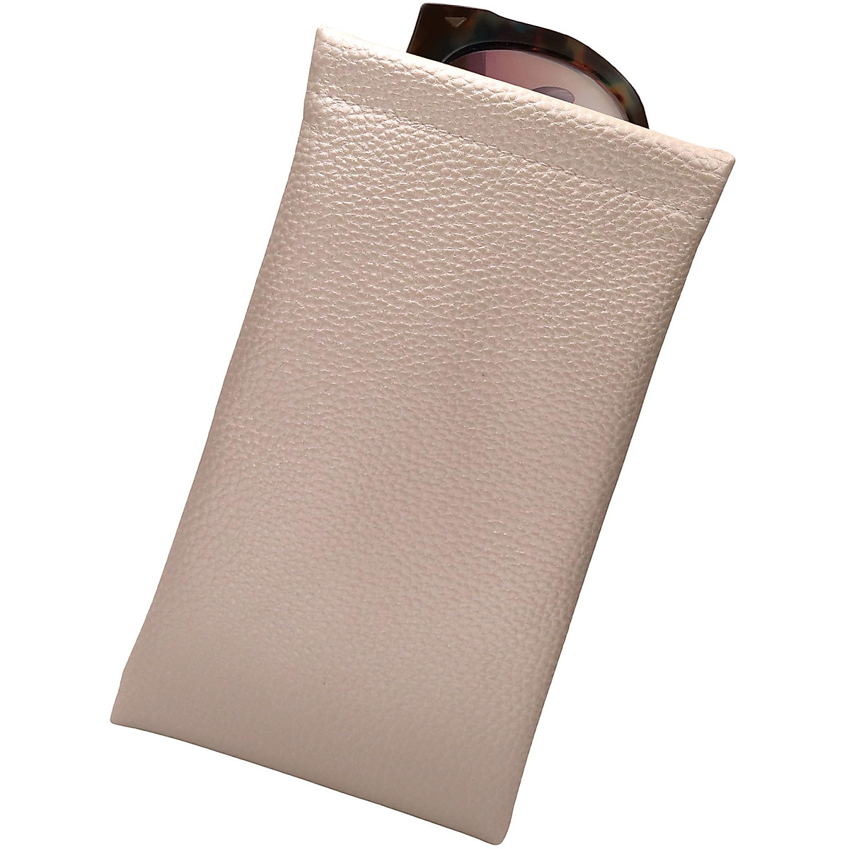 MyEyeglassCase Soft Sunglasses Case Large Squeeze Top - Multifunctional Eyeglass Pouch w/Microfiber Cloth - Large Sunglass Cases - Soft Glasses Sleeves for Men & Women (CT8 Pearl)