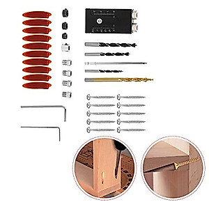 36pcs Pocket Hole Jig Kit, Aluminum Alloy Oblique Drilling Locator, Double Woodwork Guides Joint Angle Tool for Carpenters Angle Drilling Holes