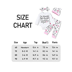 SEYOUAG Baby Girl Clothes Cute Mommy Letter Romper Arrow Heart Pants Newborn Girls Outfits Fall Winter Clothes Set (Adorable Pink, 0-3 Months)