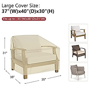 【Upgraded】 Heavy Duty Patio Chair Covers, Lounge Deep Seat Cover, U-COMSO Waterproof Lawn Patio Outdoor Furniture Covers (37" W×40" D×30" H - 2 Pack)