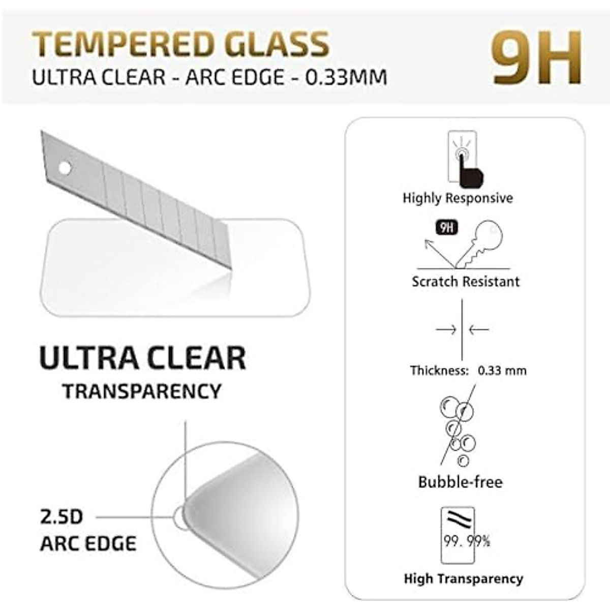 NEW'C 3 Pack Designed for Xiaomi Mi 11 Lite/Mi 11 Lite 5G Screen Protector Tempered Glass, Case Friendly Anti Scratch Bubble Free Ultra Resistant