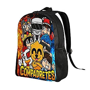 Hei Bai.JZQ Outdoor Durable Multifunction Casual Canvas Bag Cartoon Backpack Daypack Bookbag