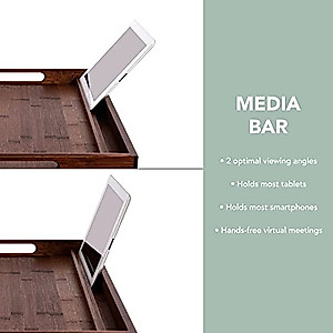 Rossie Home Bamboo Bed Tray, Lap Desk with Phone Holder - Fits up to 17.3 Inch Laptops and Most Tablets - Espresso - Style No. 78112