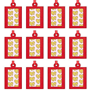 Lovingly Shaped Pizza Christmas Photo Ornament Frame Red Picture Frame for Xmas Tree Hanging Decoration