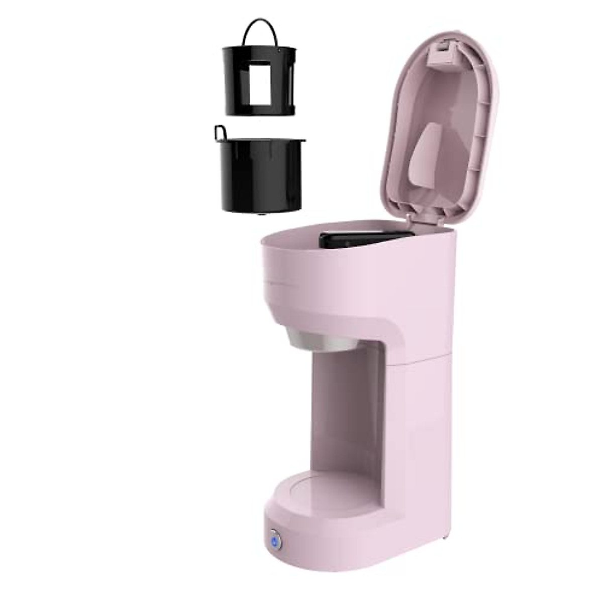 Frigidaire ECMK088-PINK Retro Single Serve Maker, Brewer for Ground Coffee,600ml, PINK