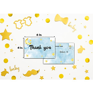 Baby Shower Cards Kit,Moon and Stars Set of 25 Baby Shower Invitations with Envelopes, Book Request Cards for Baby Shower,Sleepover Themed Baby Shower Party Favor Decoration(14)