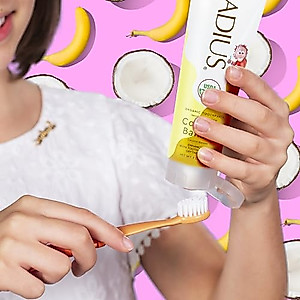 RADIUS USDA Organic Kids Toothpaste 3oz Non Toxic Chemical-Free Gluten-Free Designed to Improve Gum Health for Children's 6 Months and Up - Coconut Banana - Pack of 6