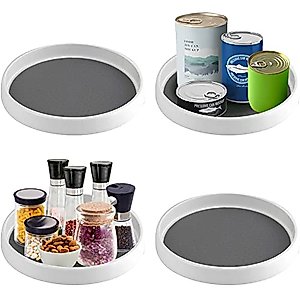 4 Pack Lazy Susan Turntable, 10 Inch Non-Slip Lazy Susan Cabinet Organizer, Rotating Spice Rack for Cabinet, Pantry, Countertop, Fridge, Vanity, Bathroom