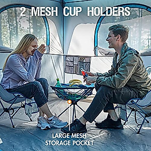 PORTAL Folding Camping Table, Ultralight Compact Aluminum Mesh Table with Carrying Bag, Small Beach Table Foldable Portable for Sand, Outdoor, Picnic, Camp, Boat, Travel, Blue
