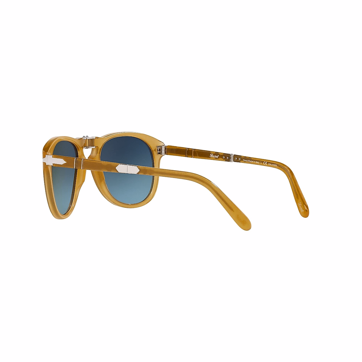 Persol Men's PO0714SM Steve McQueen Aviator Sunglasses, Opal Yellow/Blue Gradient Polarized, 54 mm