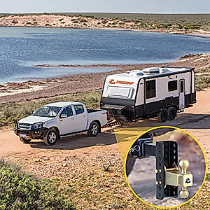 CROSSHIP Adjustable Trailer Hitch Ball Mount - Fits 2'' Receiver, 6Inch Drop/Rise Drop Hitch with 2'' & 2-5/16'' Solid Dual Balls 25,000 lbs Capacity- Tow Hitch for Heavy Duty Truck with Double Pins