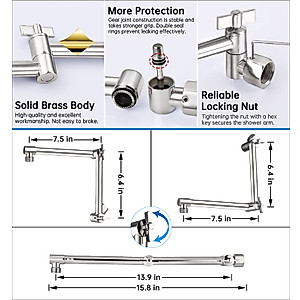 G-Promise All Metal 12 Inch Rainfall Shower Head with Handheld Spray Combo| 3 Settings Diverter|Adjustable Extension Arm with Lock Joints |71 Inches Stainless Steel Hose (Brushed Nickel)