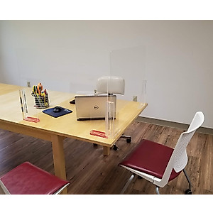 888 Display Single Pack Elegant Plexiglass Shield Guard Finished Corner Edge Design - Elegance with Protection for Reception Desk Checkout Counter Nail Salon Services Office Setting