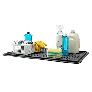 madesmart Expandable Drip Tray, Under Sink Storage Organizer, Multi-Purpose Home Organization, BPA Free, Granite