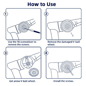 Ball Wheel Replacement Parts for Dyson V10 V11 V15 Gen5 Outsize Vacuum Cleaner 100W High Torque Cleaner Head No. 970100-05