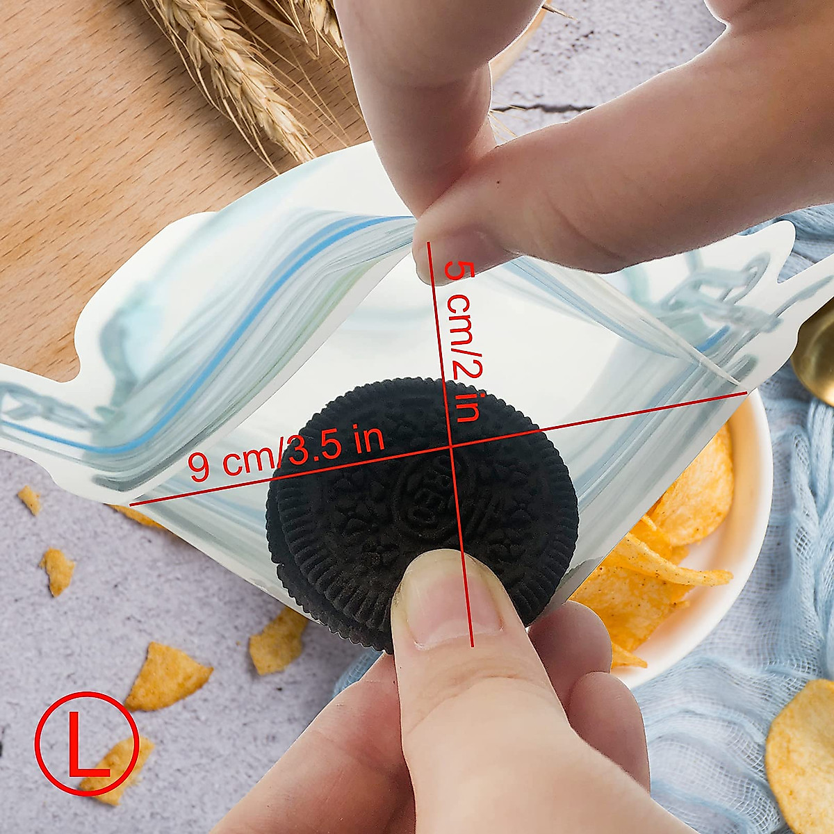 Enkrio 36 Pack Mason Jar Zipper Bags, Reusable Airtight Seal Food Bag Leakproof Nuts Candy Cookies Bag for Travel Camping