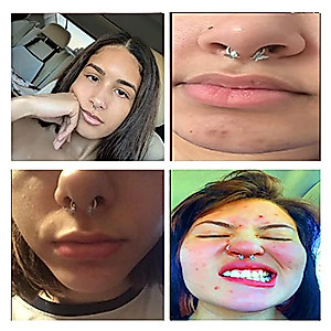 EVISPOL 2Pcs 16G Septum Nose Rings for Women Men, Stainless Steel Bat Septum Jewelry Moon Nose Rings CZ Septum Clicker Cartilage Daith Tragus Helix Ear Piercing Jewelry-Black Bat- Moon