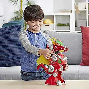 Playskool Heroes Power Rangers Red Ranger & Dragon Thunderzord, 3" Action Figure, 14" Zord, Lights & Sounds, Collectible Toys for Kids Ages 3 & Up