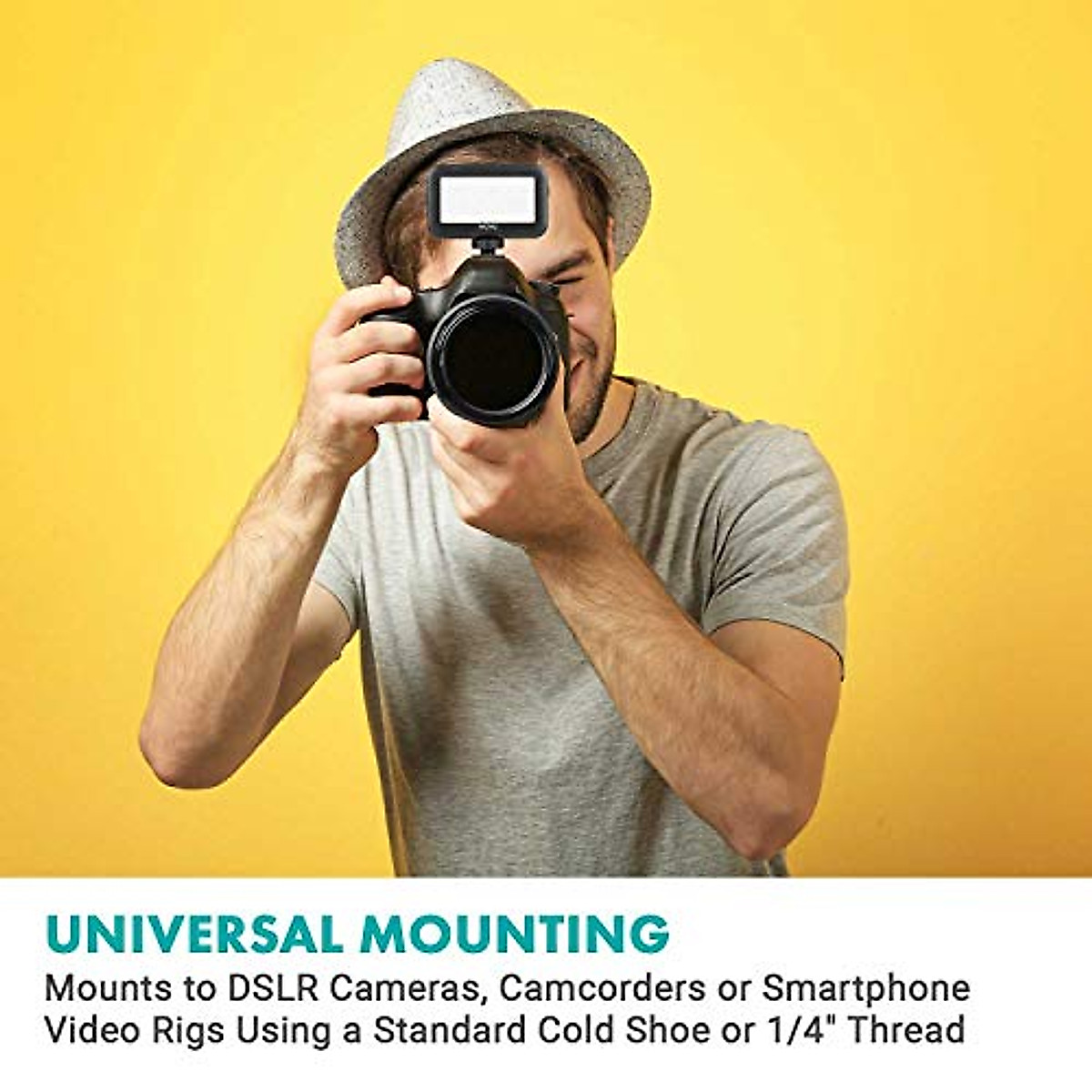 Movo LED-30 Mini LED Light Panel with Adjustable Brightness and Rechargeable Battery - Portable Light Perfect for Photography, Videos, and More