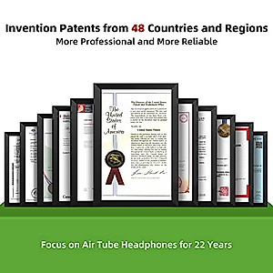 ibrain Bluetooth Air Tube Headphones EMF Free Airtube Headset Wireless for Running Air Tube Earbuds for Gym Sports Exercise Blue Tooth Earphones Workout with Mic & Volume Control