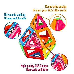 idoot 68pcs Compatible Magnetic Tiles Building Blocks STEM Toys for 3+ Year Old Boys and Girls Learning by Playing Montessori Toys Building Magnets Toys for Kids