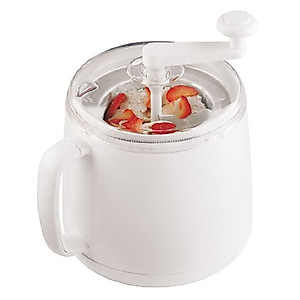 Donvier 837450 Manual Ice Cream Maker, 1-Quart, White