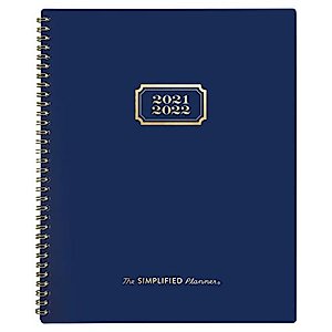 Academic Planner 2021-2022, Simplified by Emily Ley for AT-A-GLANCE Monthly Planner, 8-1/2" x 11", Large, for School, Teacher, Student, Navy (EL63-900A)