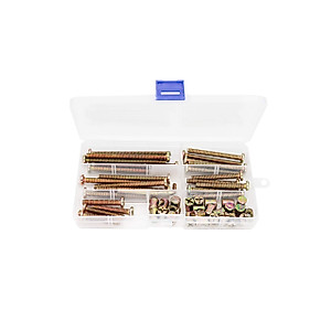 50pcs 1/4-20" Baby Bed Hardware Replacement Kit, Zinc Plated Hex Socket Cap Drive Screws Barrel Nuts Assortment Kit for Cot Chairs Furniture