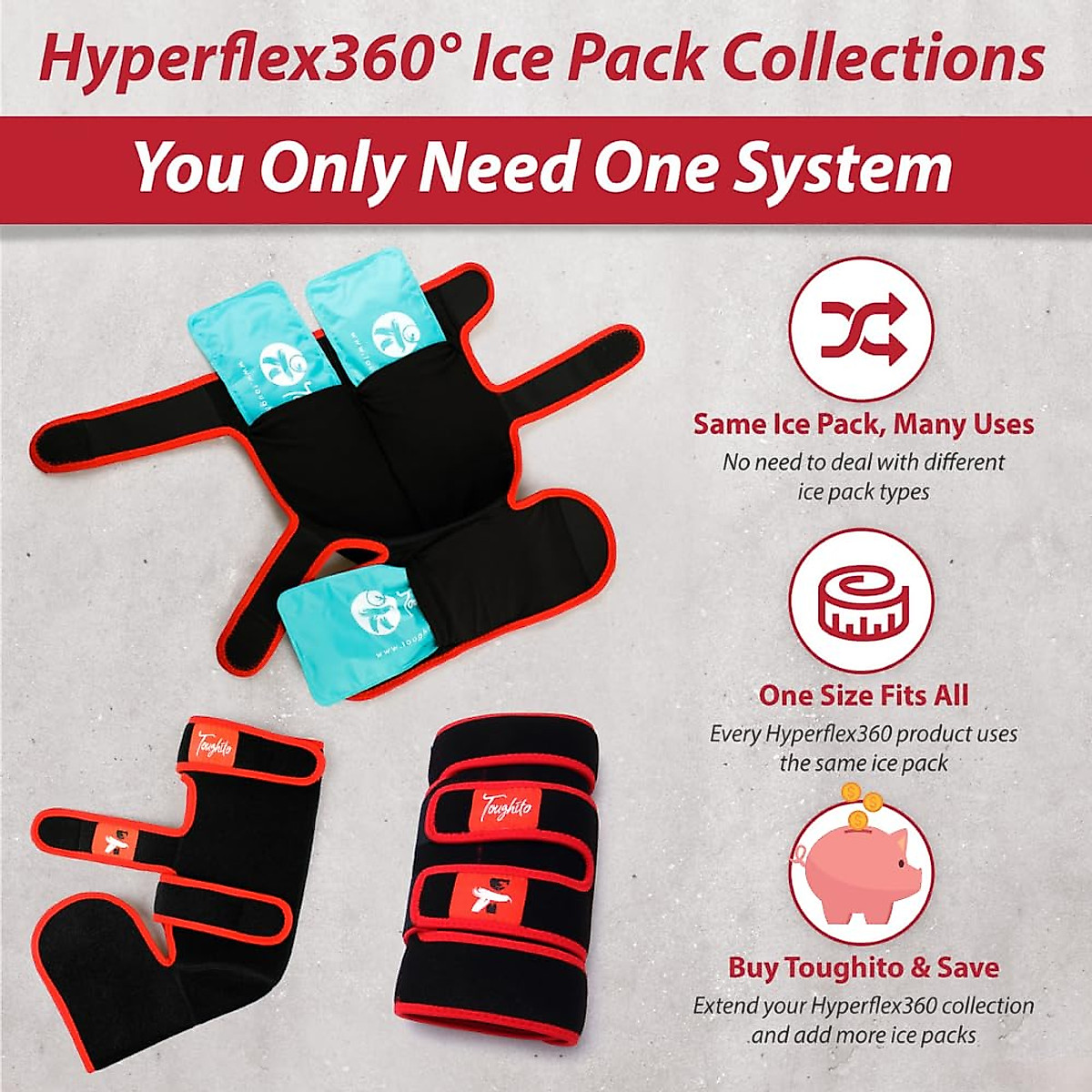 Ankle Ice Pack Wrap for Swelling - Compression Foot & Ankle Pain Relief, Hot & Cold Therapy for Swelling, Sprains, Achilles Tendonitis, Plantar Fasciitis - Extra Sleeve, Strap & Reusable Gel Ice Packs