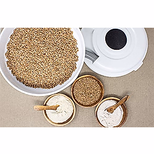 WONDERMILL- Grain Grinder Mill with Flour Canister, Grains & Beans Attachment - Electric Grain Mill Grinder, Wheat Grinder, Flour Mill Machine & Flour Mill Grinder for Home and Professional Use