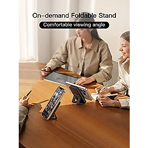 NEWDERY Magnetic Wireless Portable Charger, 10000mAh Mag-Safe Battery Pack 15W Fast Charging, PD 22W USB-C Power Bank Foldable Stand Compatible iPhone 14/13/12 Pro Max Plus Mini-Black