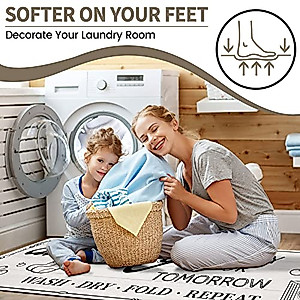 TPAPFRLY Farmhouse Laundry Room Rug 20"X59" Waterproof Laundry Mat for Laundry Room Non-Slip Entrance Rug Area Rug for Bathroom, Mudroom, Kitchen, Washroom, Light