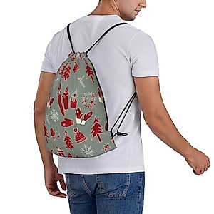 Delhiponics Red Decorative Elements Drawstring Backpack Waterproof Gym Sports Trave String Bag Adjustable Lightweight Drawstring Bag Sports Dance Sackpack