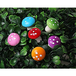 CJESLNA 60 Pcs Miniature Fairy Garden Colorful Mushroom