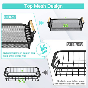 3 Tier Fruit Basket Bowl with 2 Banana Hangers for Kitchen Counter, Vegetable Countertop Produce Storage Holder, Large Capacity Metal Wire Fruits Stand Organizer for Onion Potato Bread Snack, Black