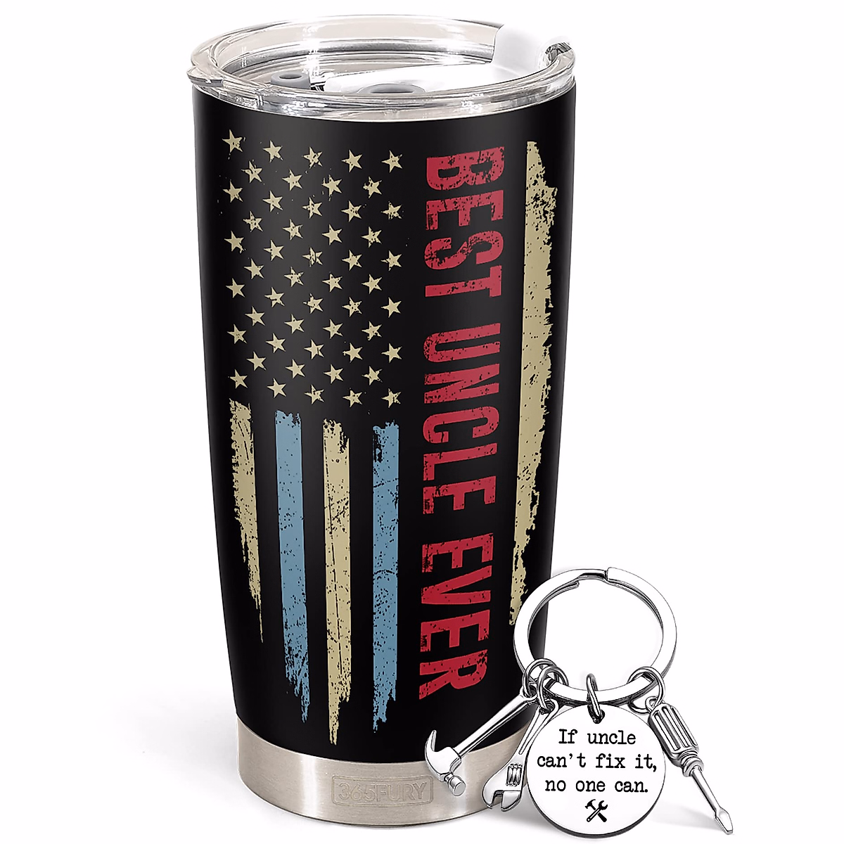 365fury Uncle Gifts - Best Uncle Ever Gifts - Fathers Day Giftss For Uncle From Niece, Nephew - Uncle Birthday Gifts - Gifts For New Uncle, Funcle - 20Oz Tumbler & Keychain Gift Set