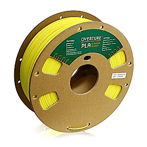 OVERTURE PLA Filament 1.75mm PLA 3D Printer Filament, 1kg Cardboard Spool (2.2lbs), Dimensional Accuracy +/- 0.03mm, Fit Most FDM Printer (Light Yellow)